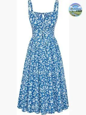 Dresses | Floral Corset Midi Dress With Pockets Smocked Back | Poshmark